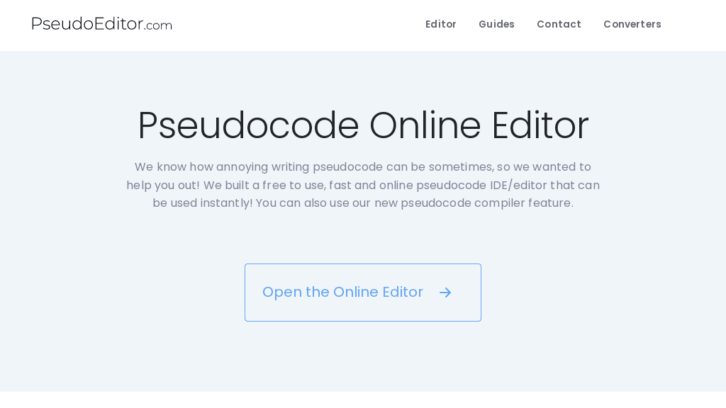 PseudoEditor | Write Pseudocode Effortlessly Online | Futureen