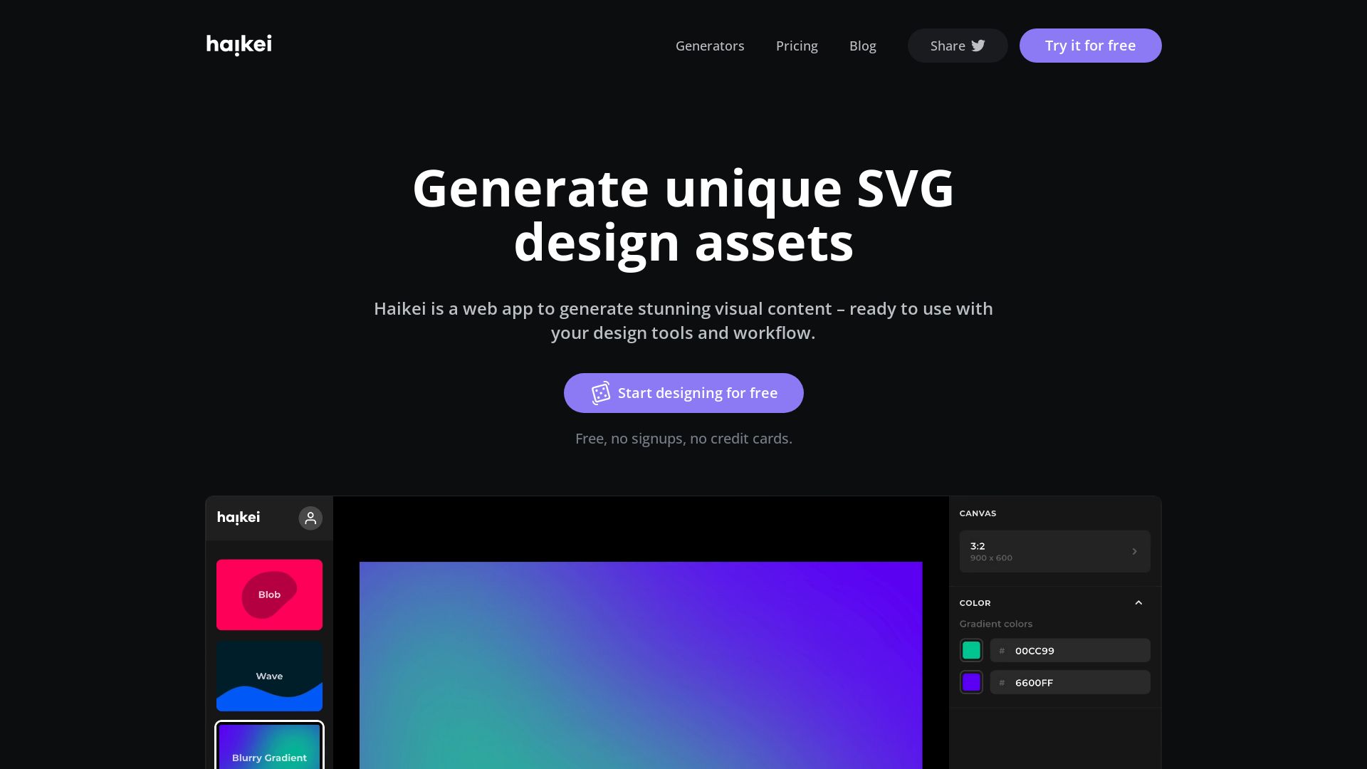 Haikei | Generate Unique SVG Design Assets | Futureen