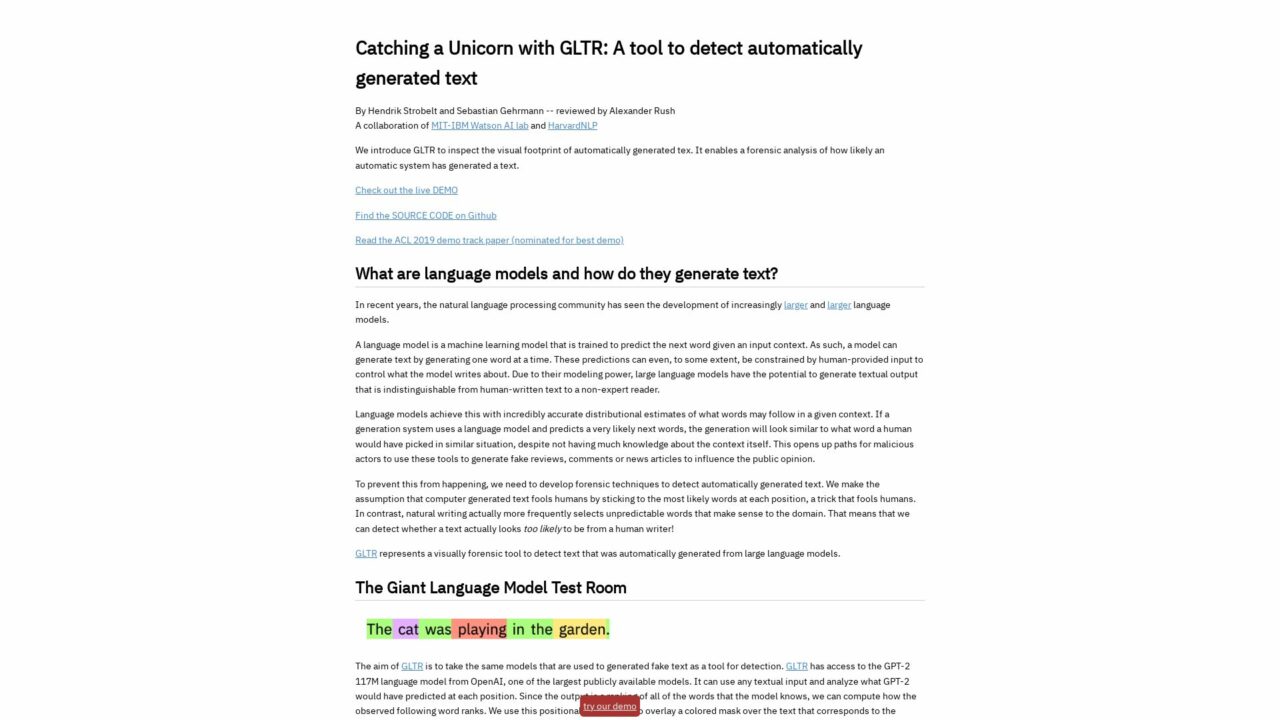 GLTR.io | Detect Auto-Generated Text with GLTR | Futureen