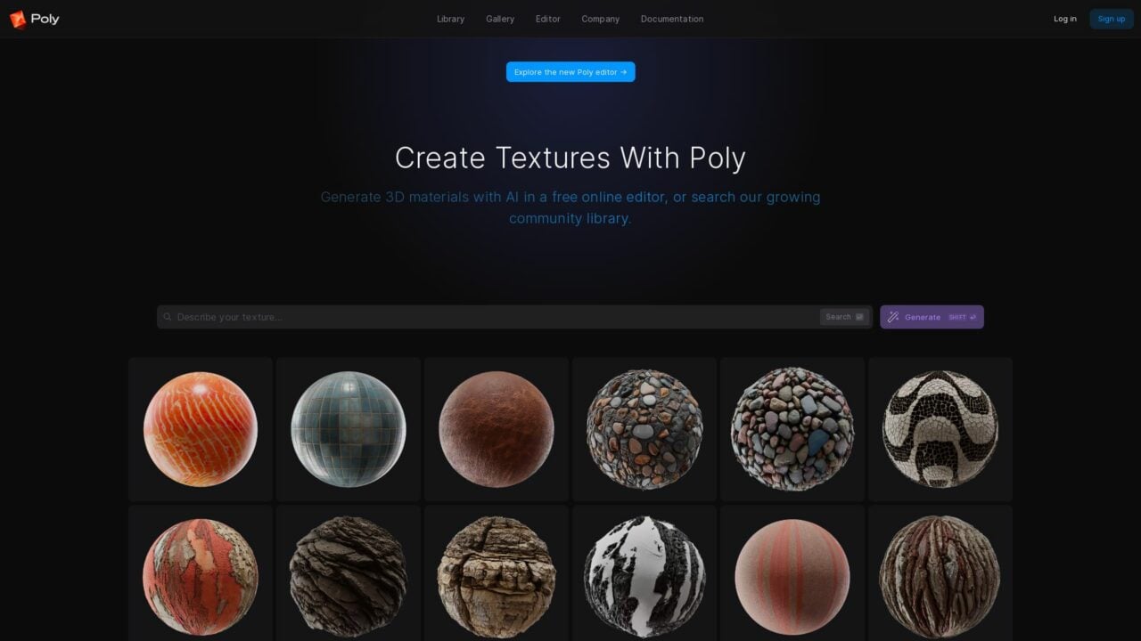Poly | AI Texture Engine 1000s of Free HD Textures | Futureen