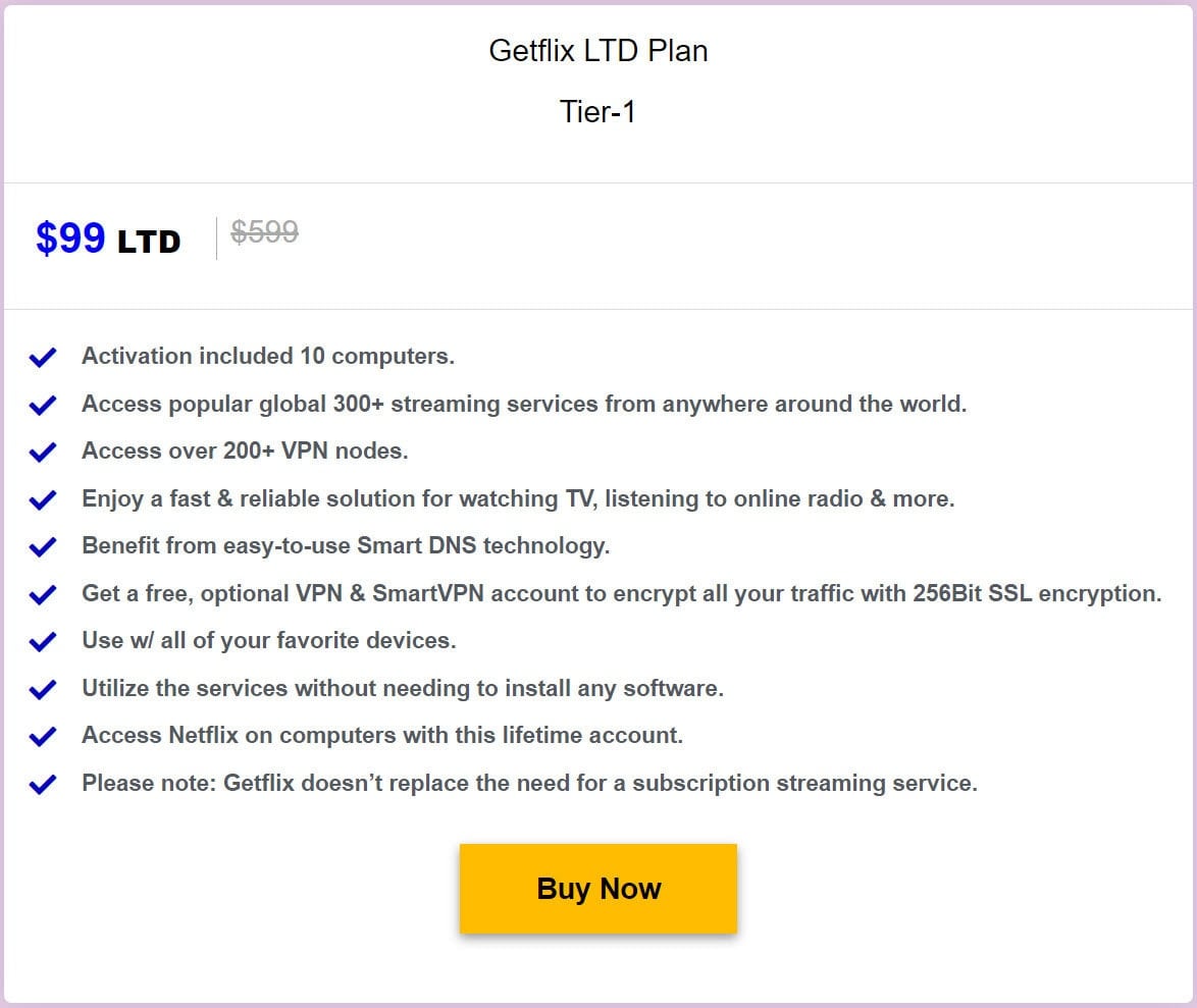 Getflix Smart DNS & VPN Lifetime Deal | Lifetimo.com