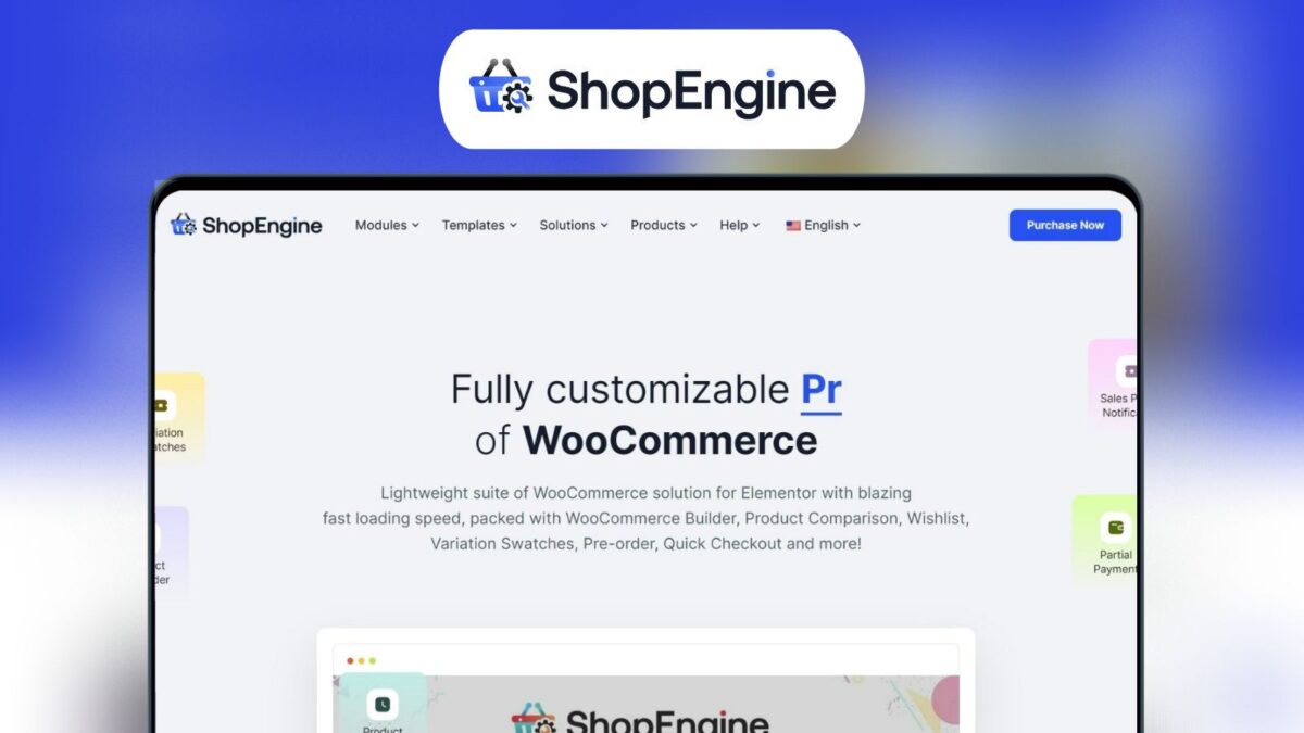 ShopEngine Lifetime Deal 🚀 Fast & Customizable WooCommerce Toolkit | Lifetimo