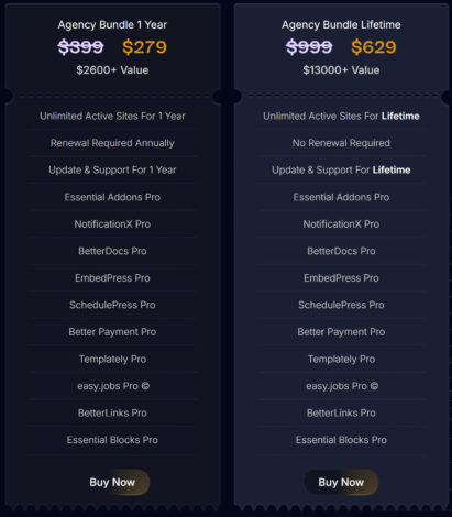 WPDeveloper Agency Lifetime Bundle 80% Black Friday Discount | Lifetimo