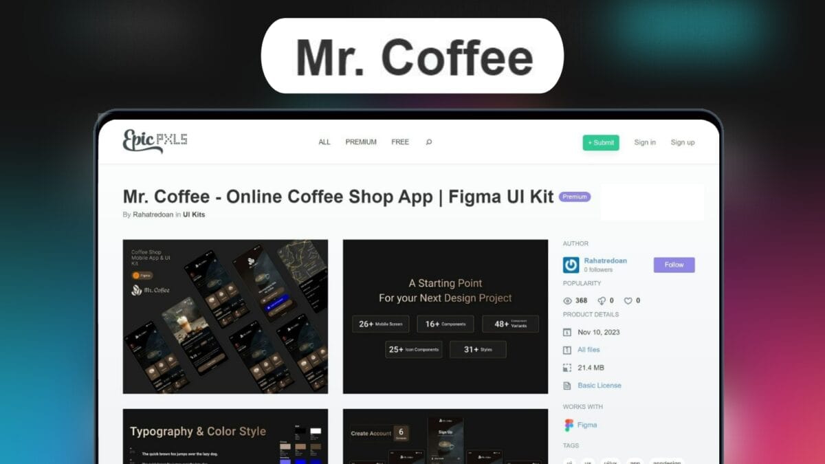 Mr. Coffee UI Kit Lifetime Access ☕️ Elevate Your Coffee Shop App’s ...