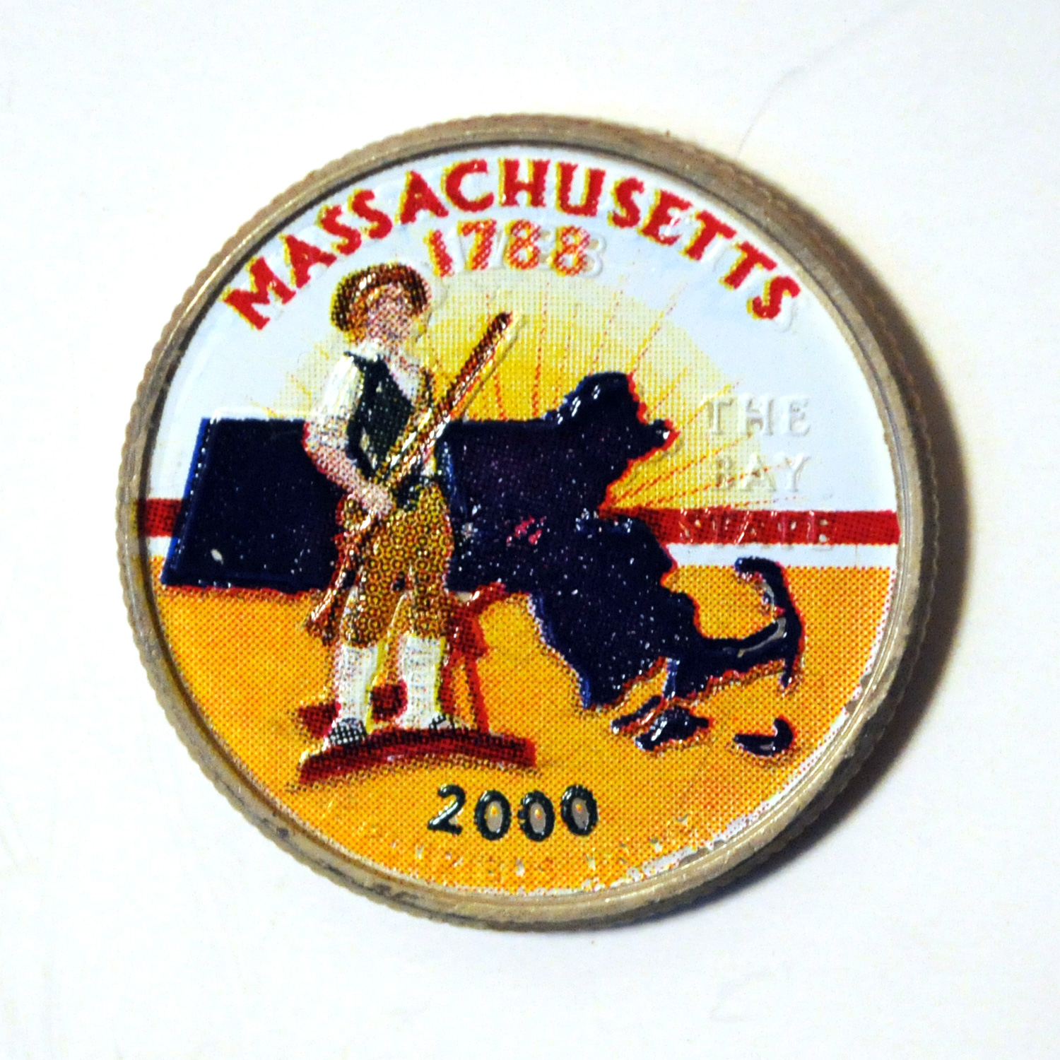 2000 P Massachusetts Color State Quarter - Scoopy's Collection