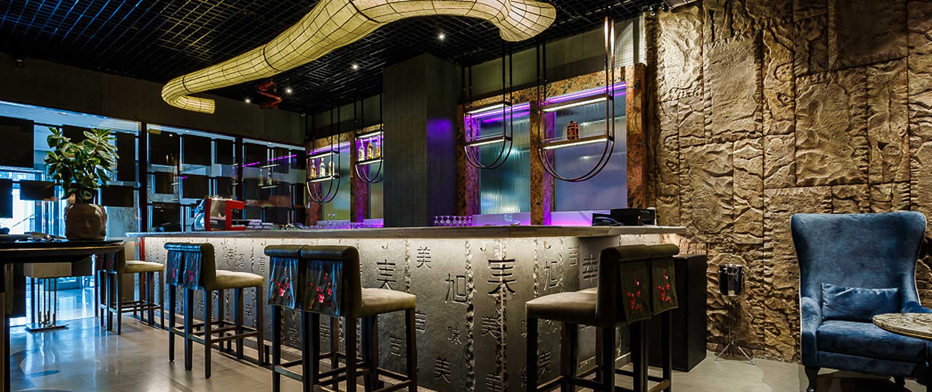 Mizu Japanese theme restaurant interior | Sumessh Menon