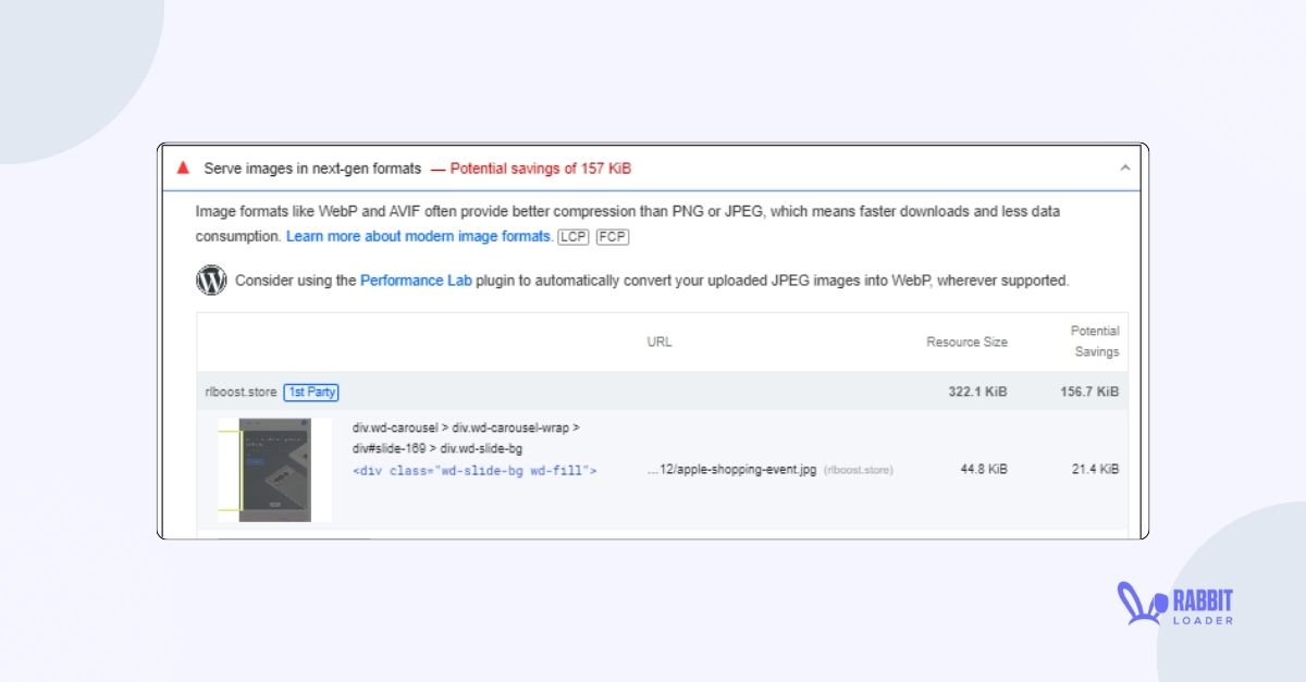 Serve Images In Next-Gen Formats: How To Fix the Google PSI Warning?